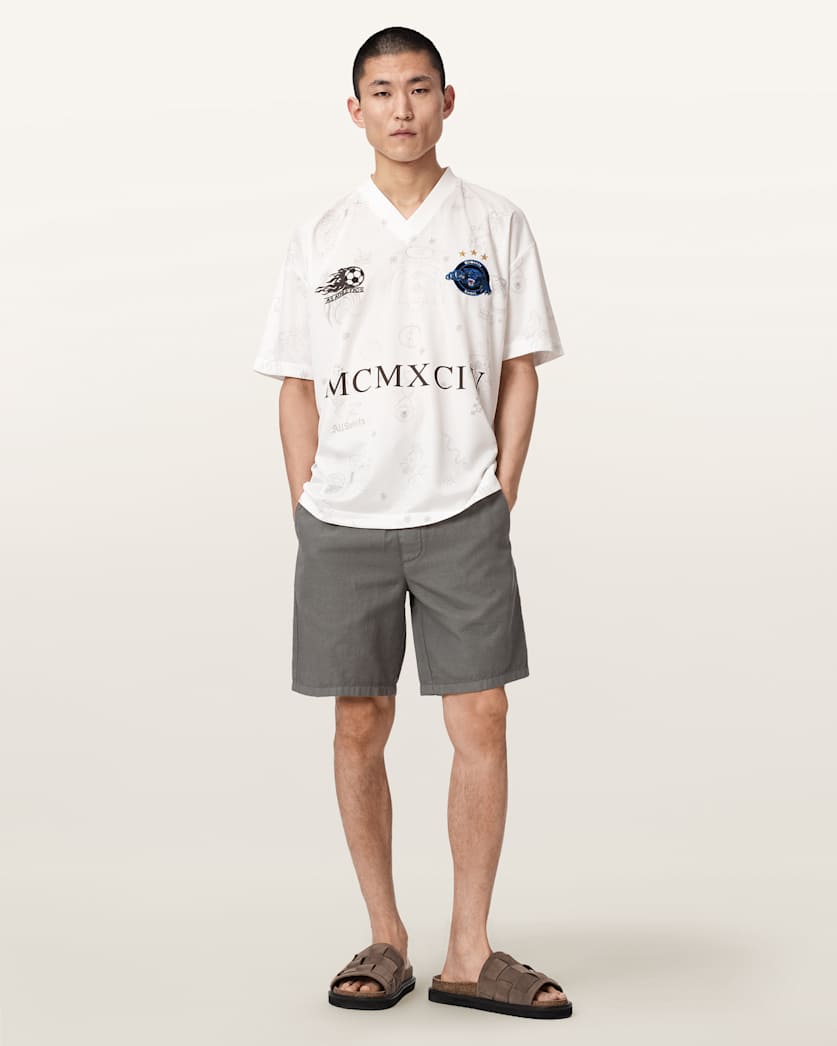 Hanbury Linen Blend Relaxed Fit Shorts PILLAR GREY | ALLSAINTS US